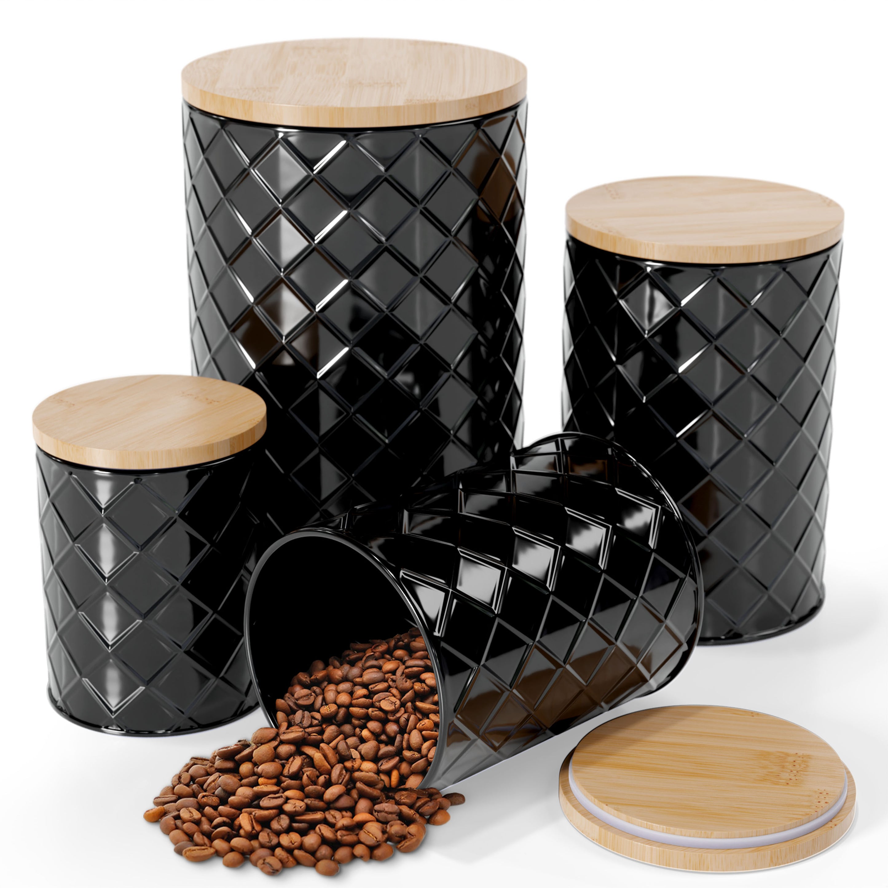 Metal Kitchen Canister Set - Set of 4 Stylish Canisters – Pebble & Stem